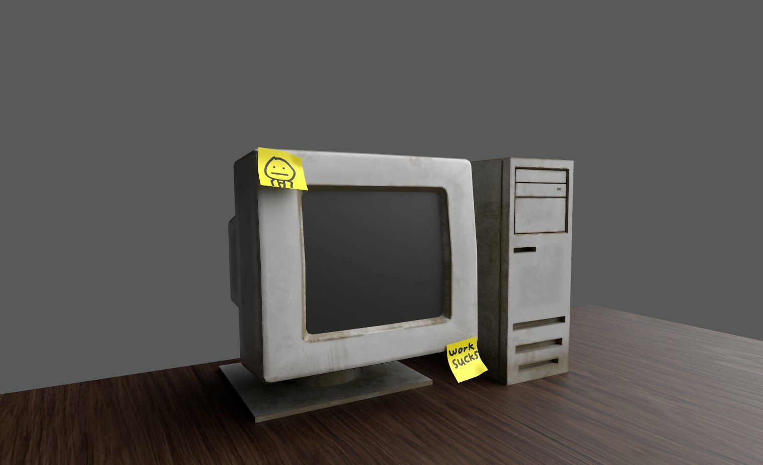 ArtStation - Stylized Computer Monitor and Tower