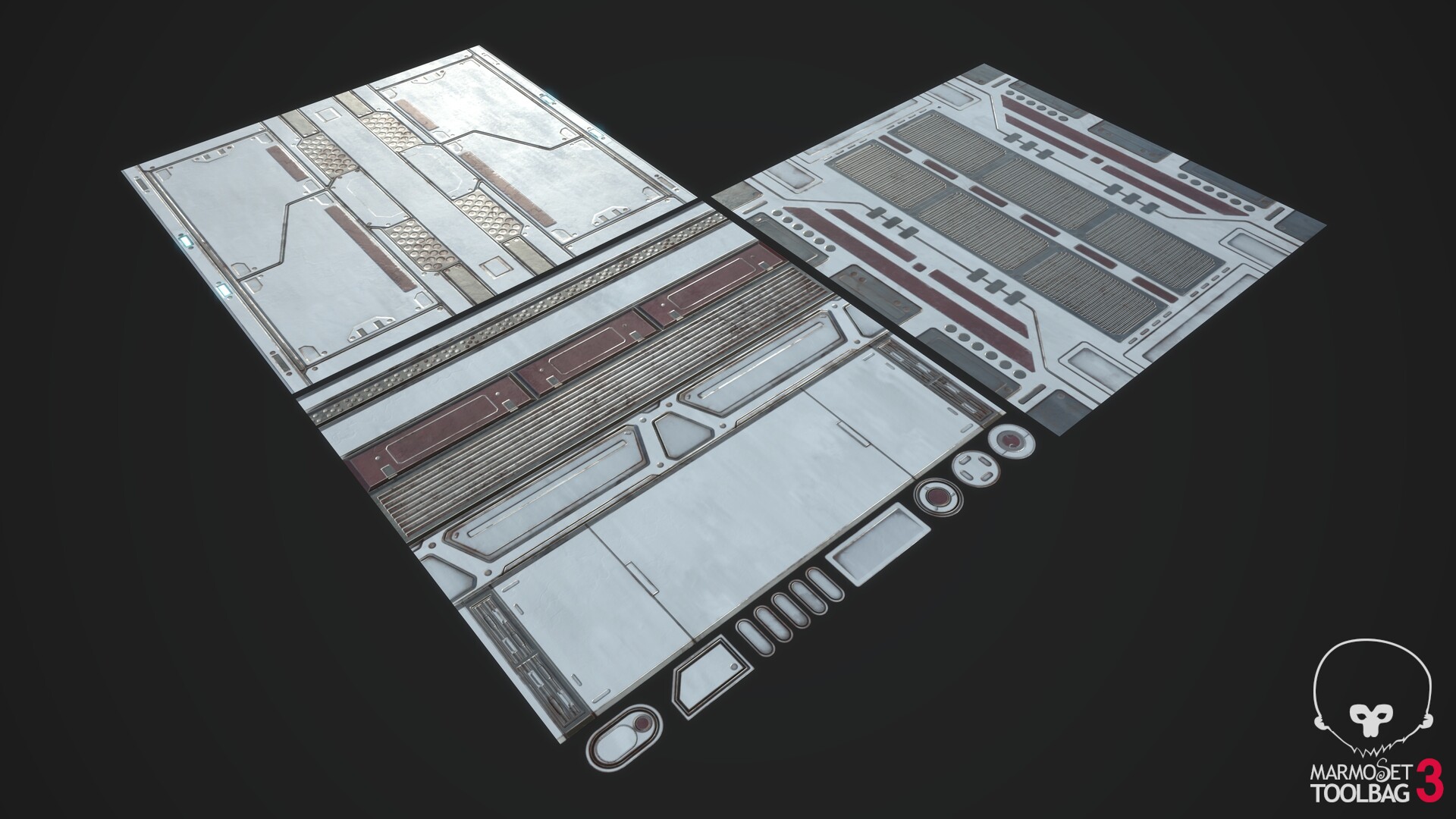 ArtStation - Sci-fi Trimsheet and Tilable textures