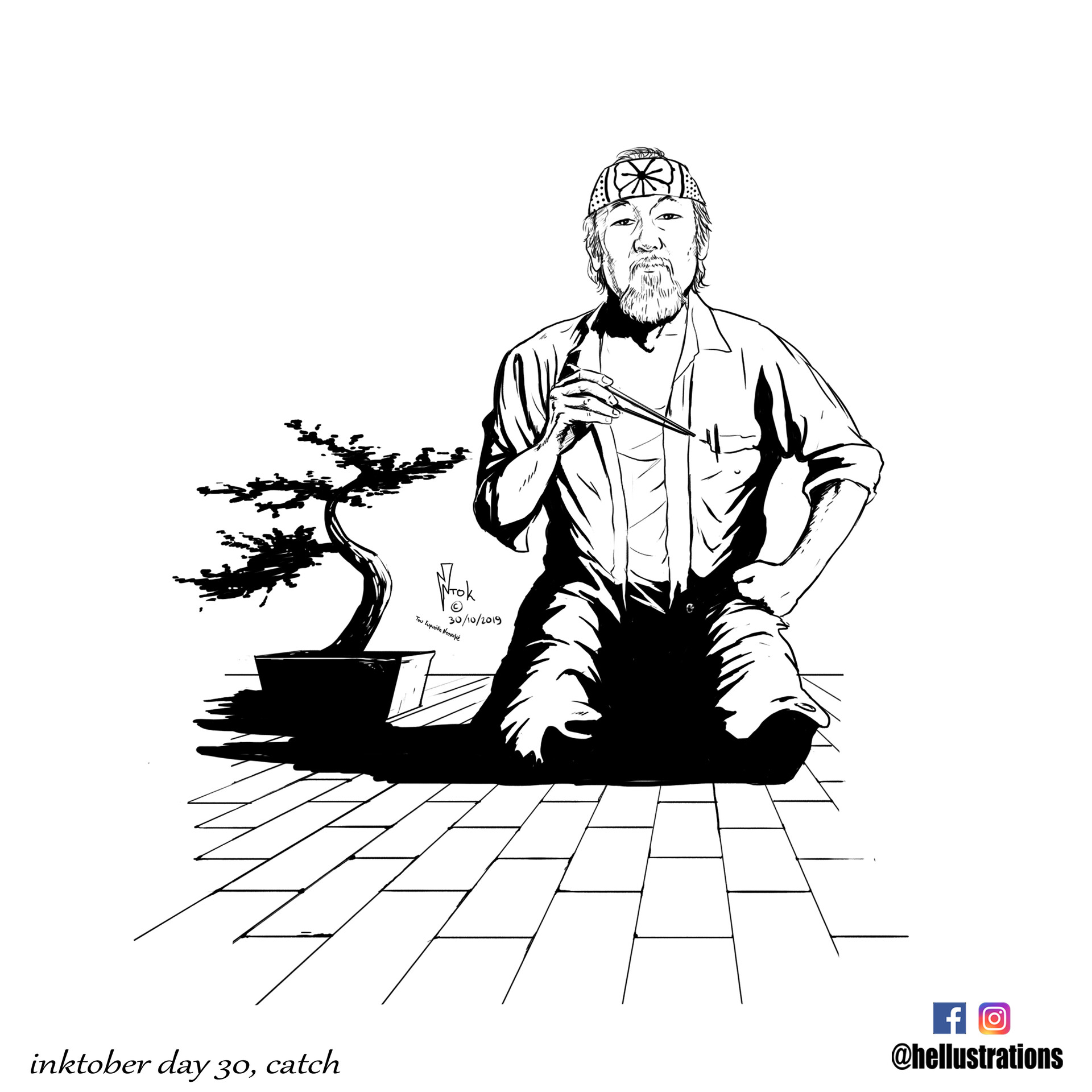ArtStation - Mr Miyagi (Inktober day 30. Catch.)