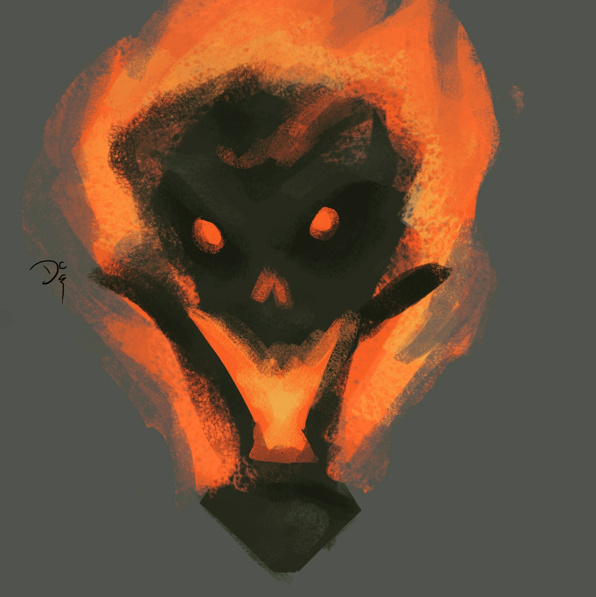 ArtStation - Flame skull