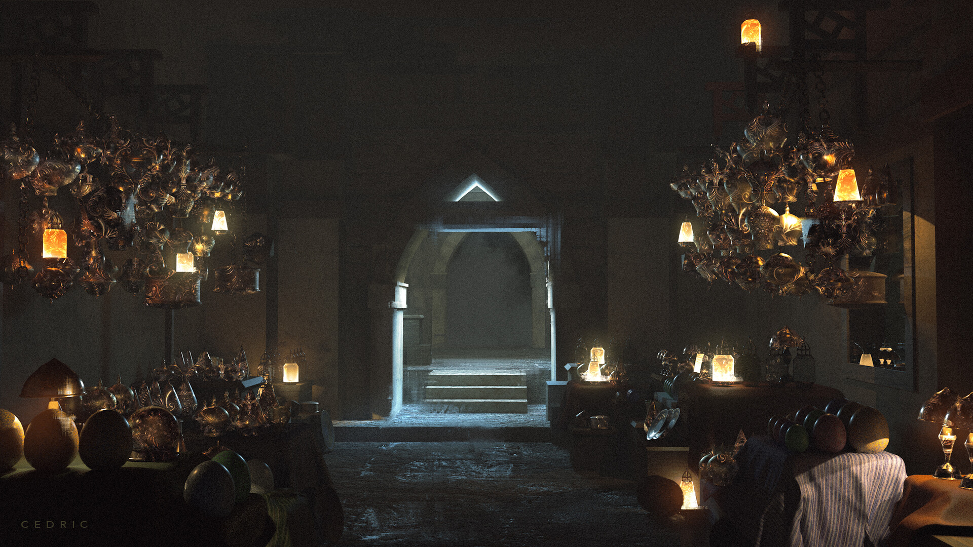 Cedric Liu - Exotic Interior Enviornment - Night time