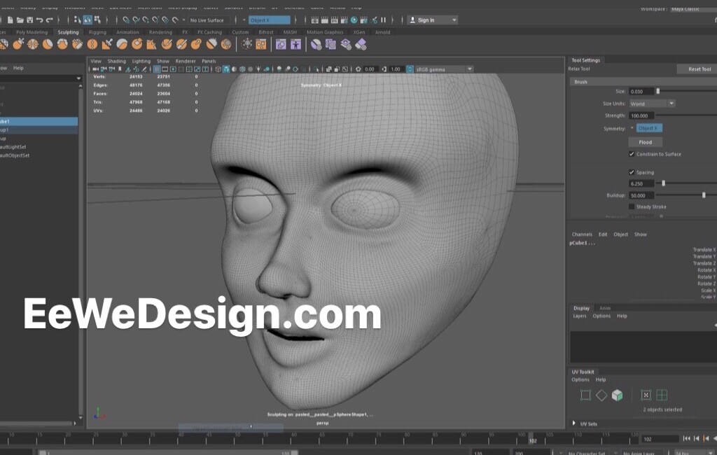 ArtStation - 3D modelling- face in progress