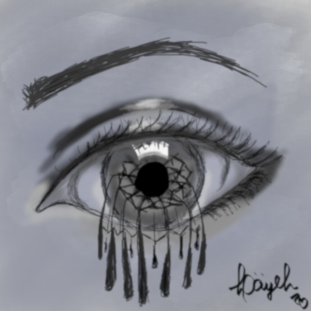 human eye drawing inside