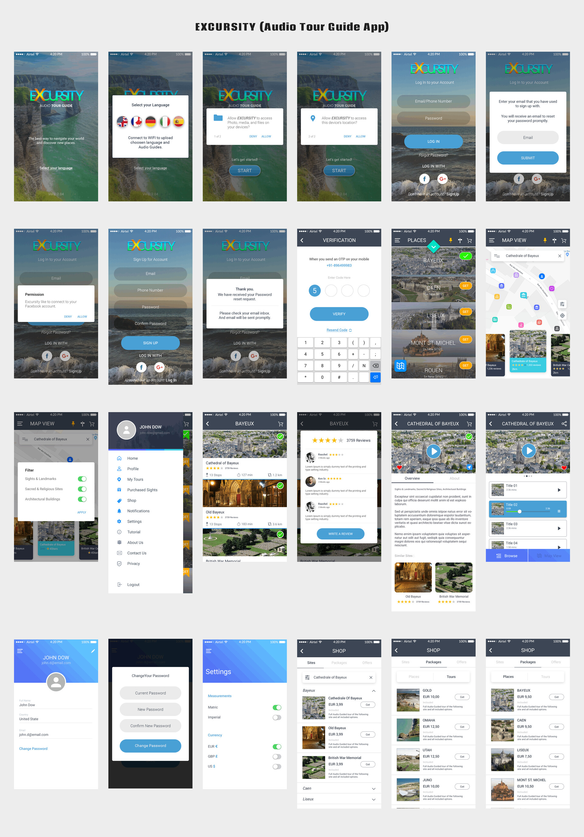 ArtStation - EXCURSITY (Audio Tour Guide App)