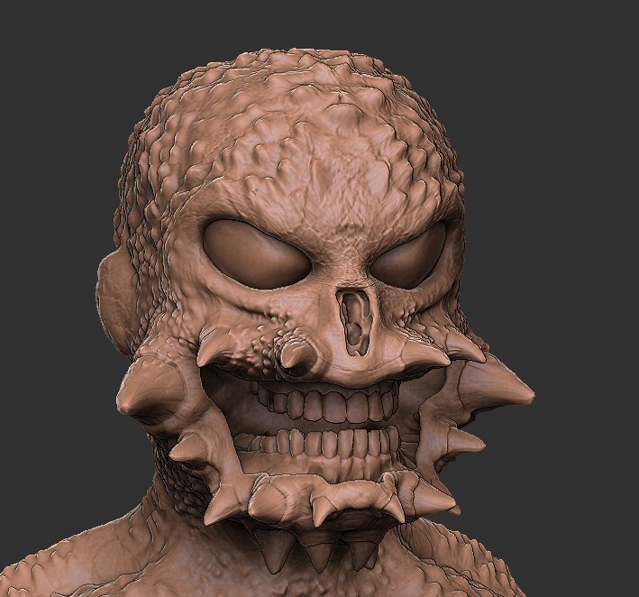 Joshua Enos - Demon monster with horns by mouth