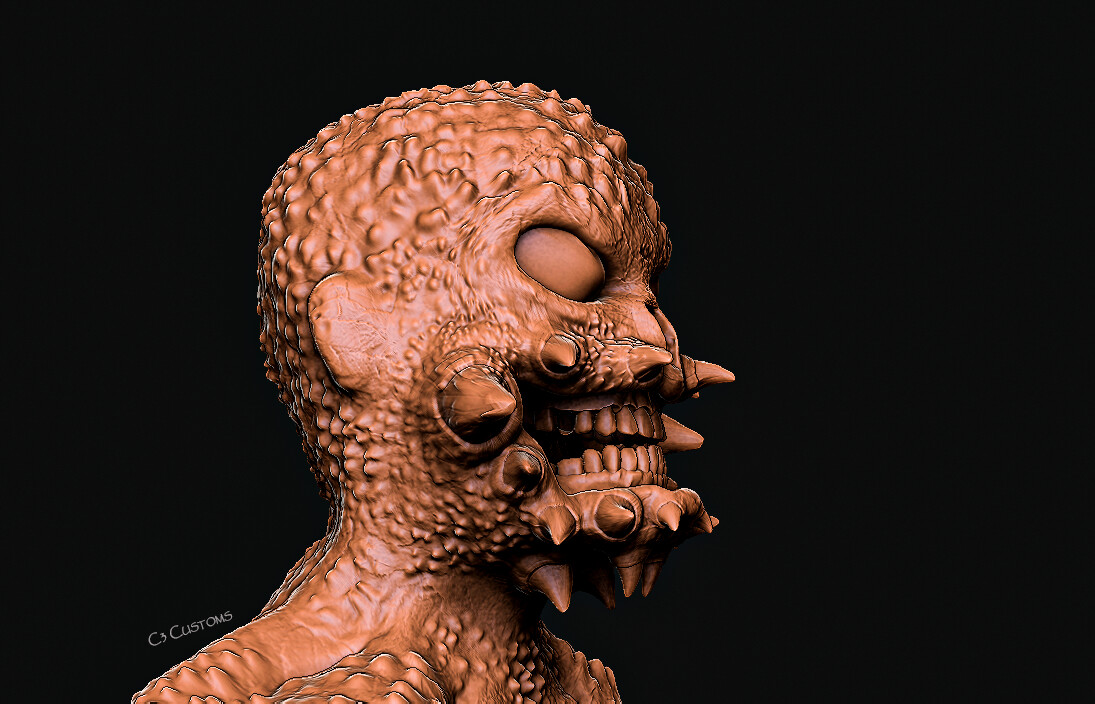 Joshua Enos - Demon monster with horns by mouth