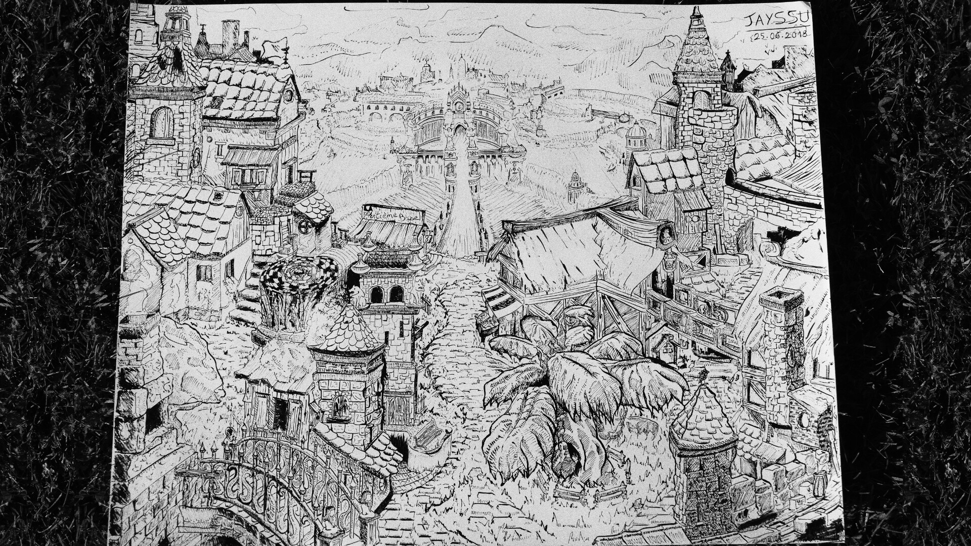 ArtStation - Medieval town illustration