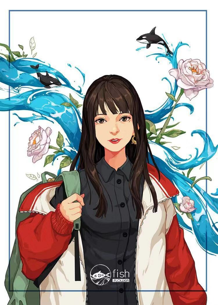 ArtStation - fish -flower -girl