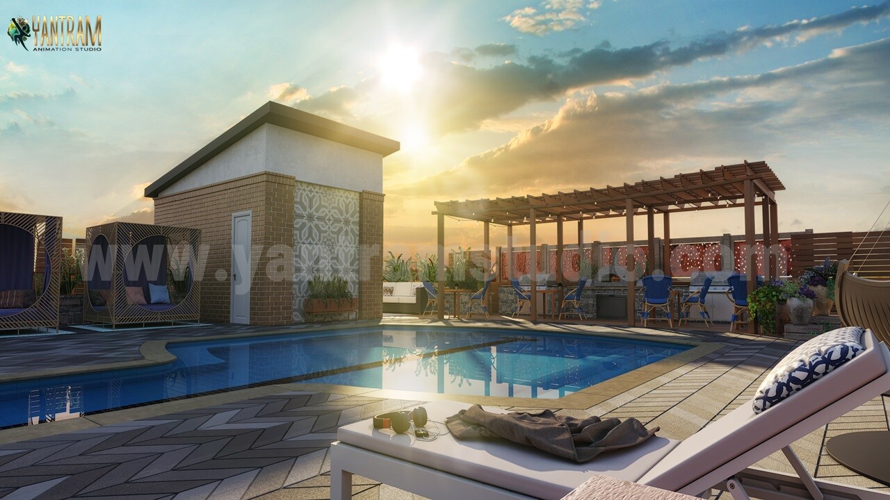 Yantram Architectural Design Studio - Architectural Courtyard Pool: 3D ...
