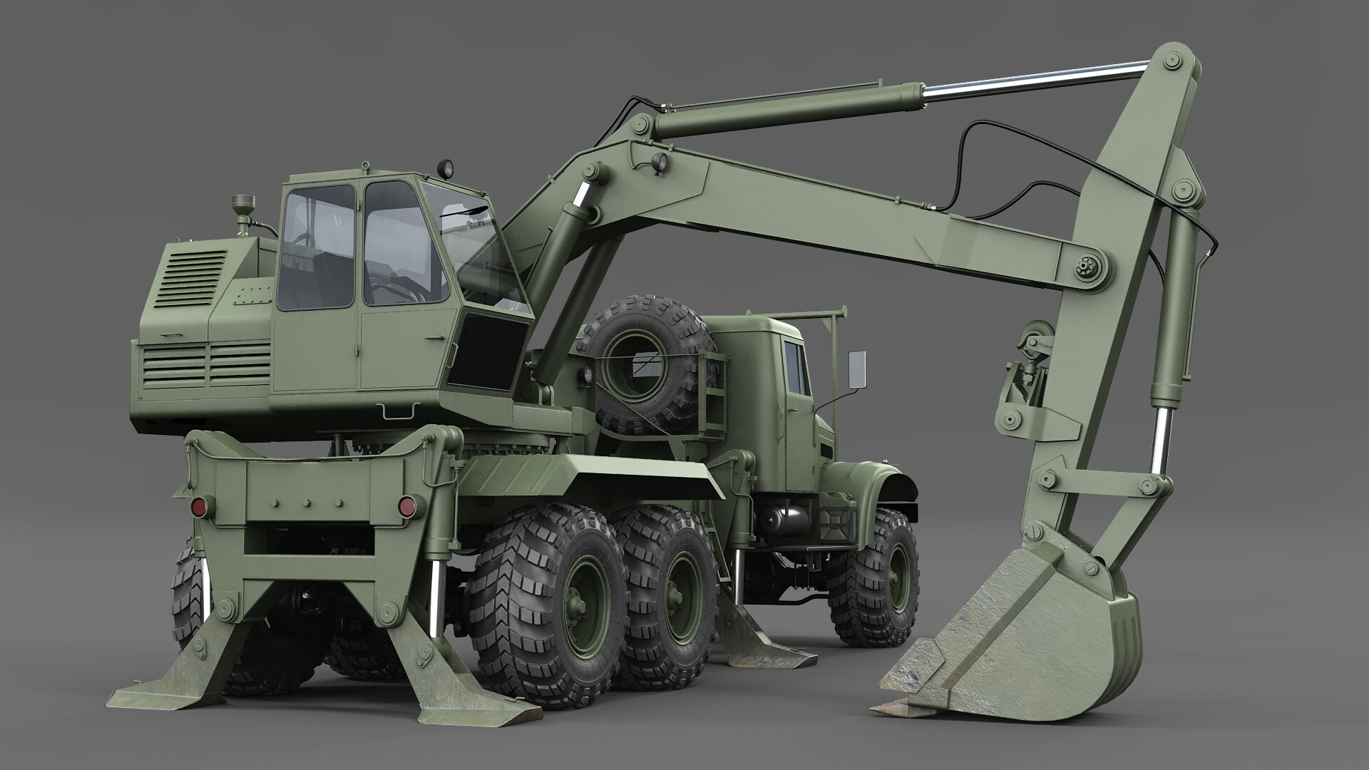 Pavel Prykhodko - Military excavator on Kraz-255B