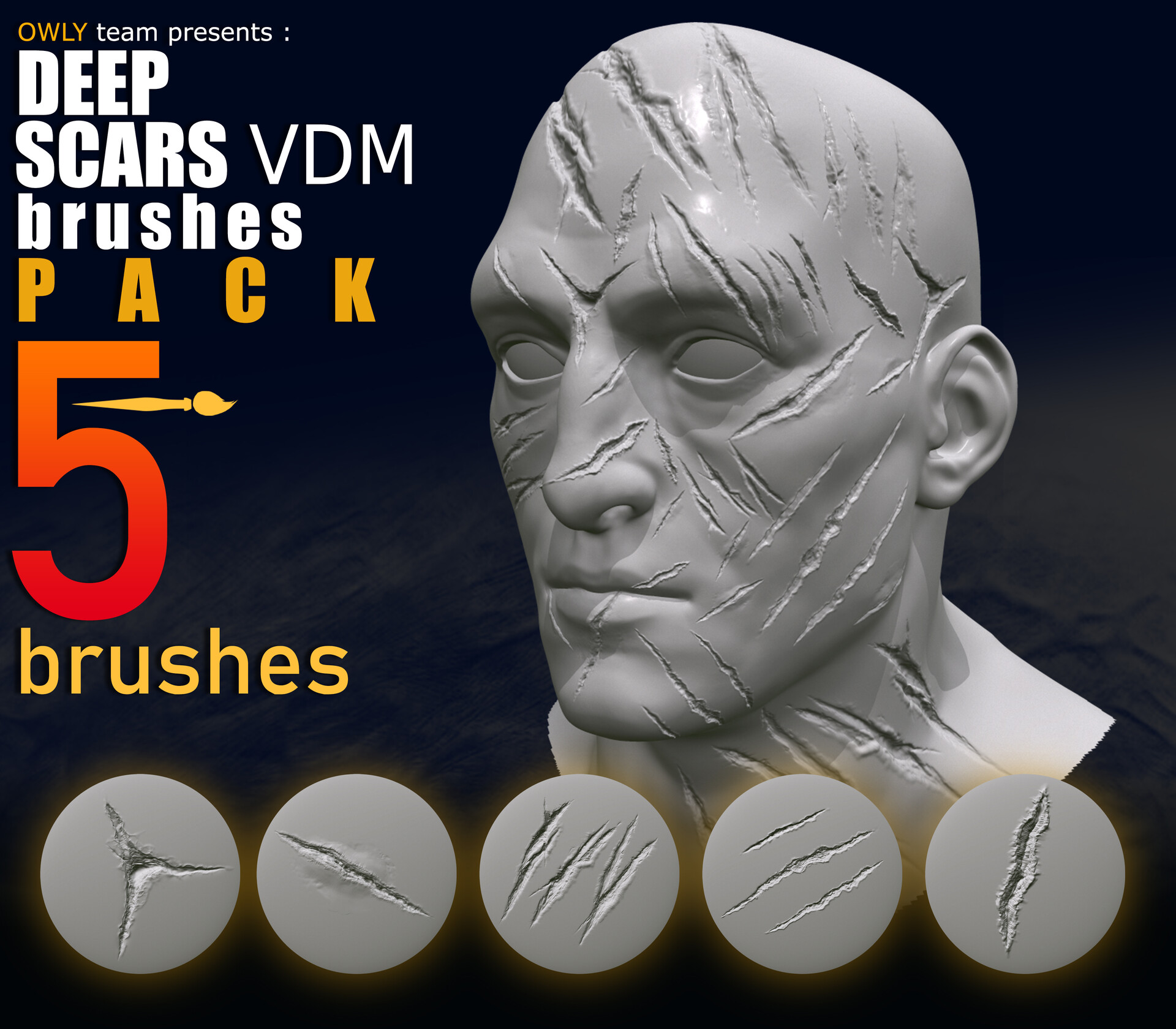ArtStation - DEEP SCARS VDM brush pack