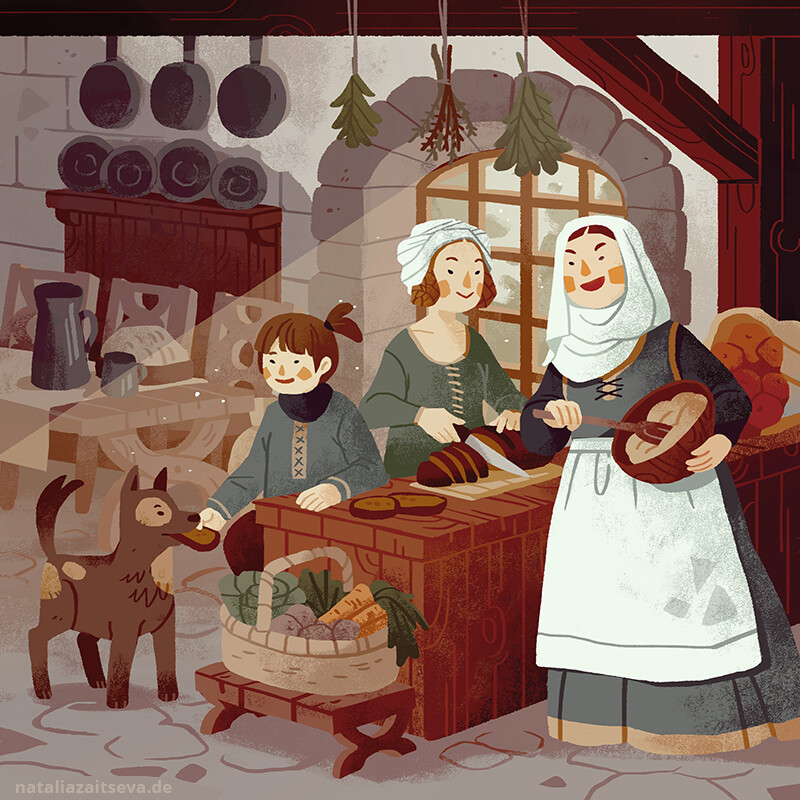 ArtStation - Medieval Kitchen, Natalia Zaitseva