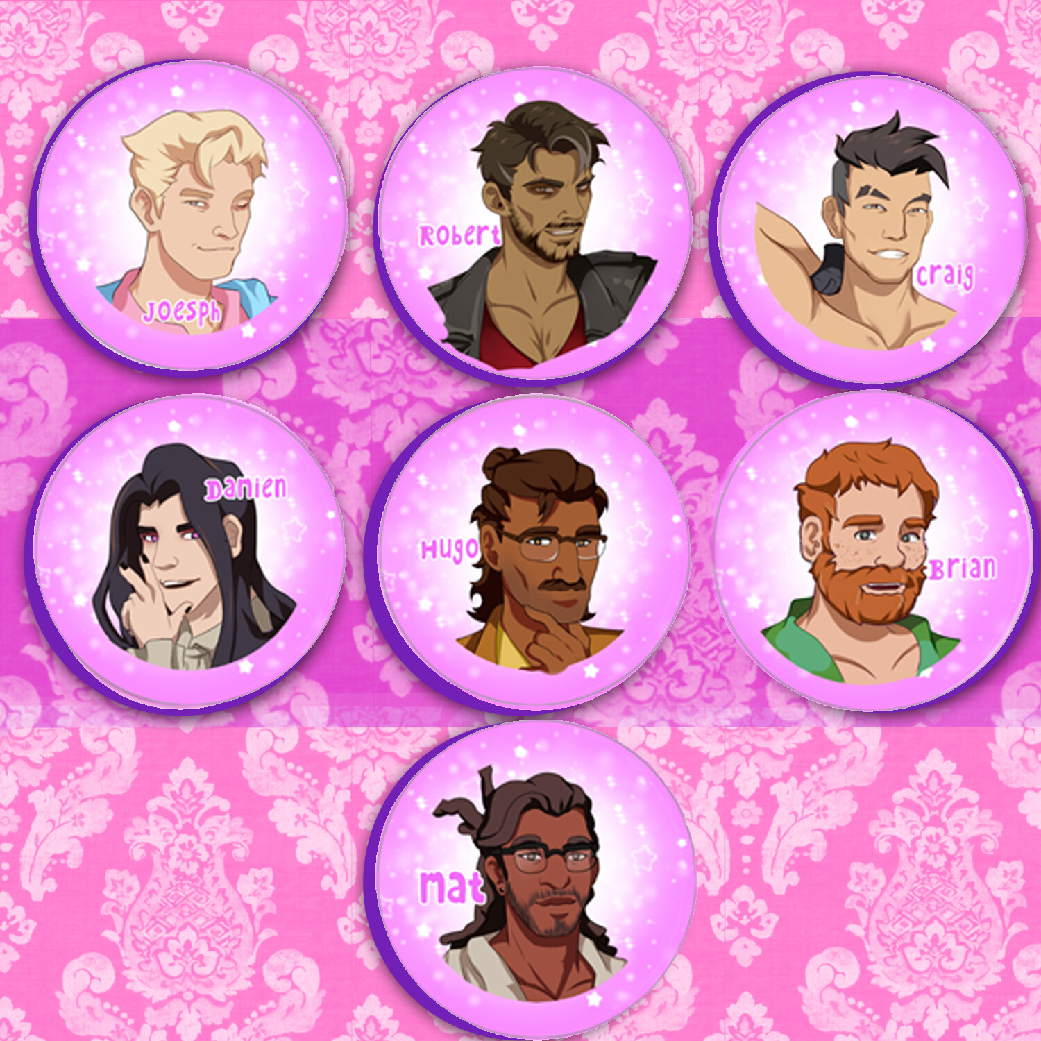 ArtStation - Dream Daddy Button Set