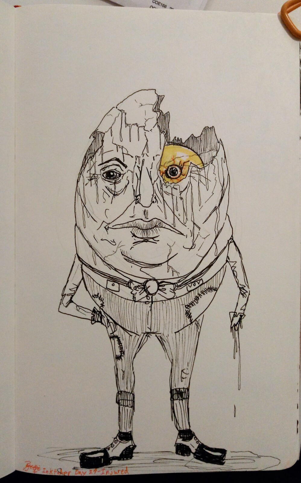 Phoenix James - Inktober Day 29- Injured ( Humpty Dumpty)