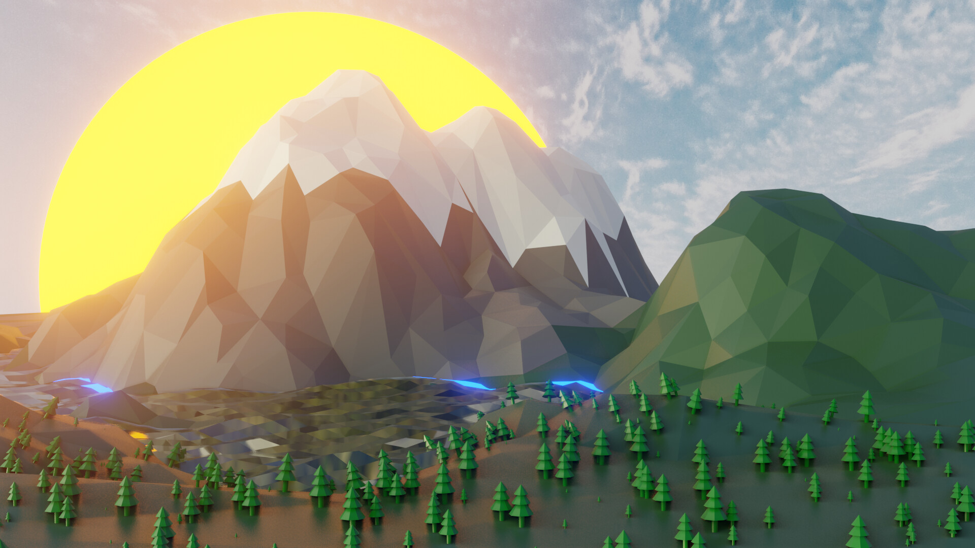 ArtStation - Low Poly Mountain