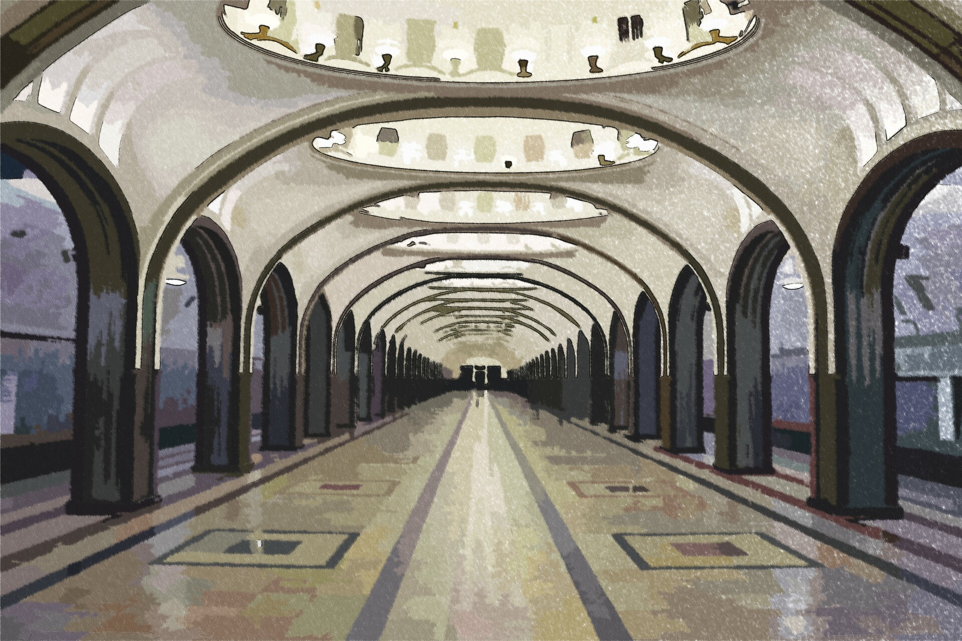 ArtStation - Moscow subway Mayakovskaya