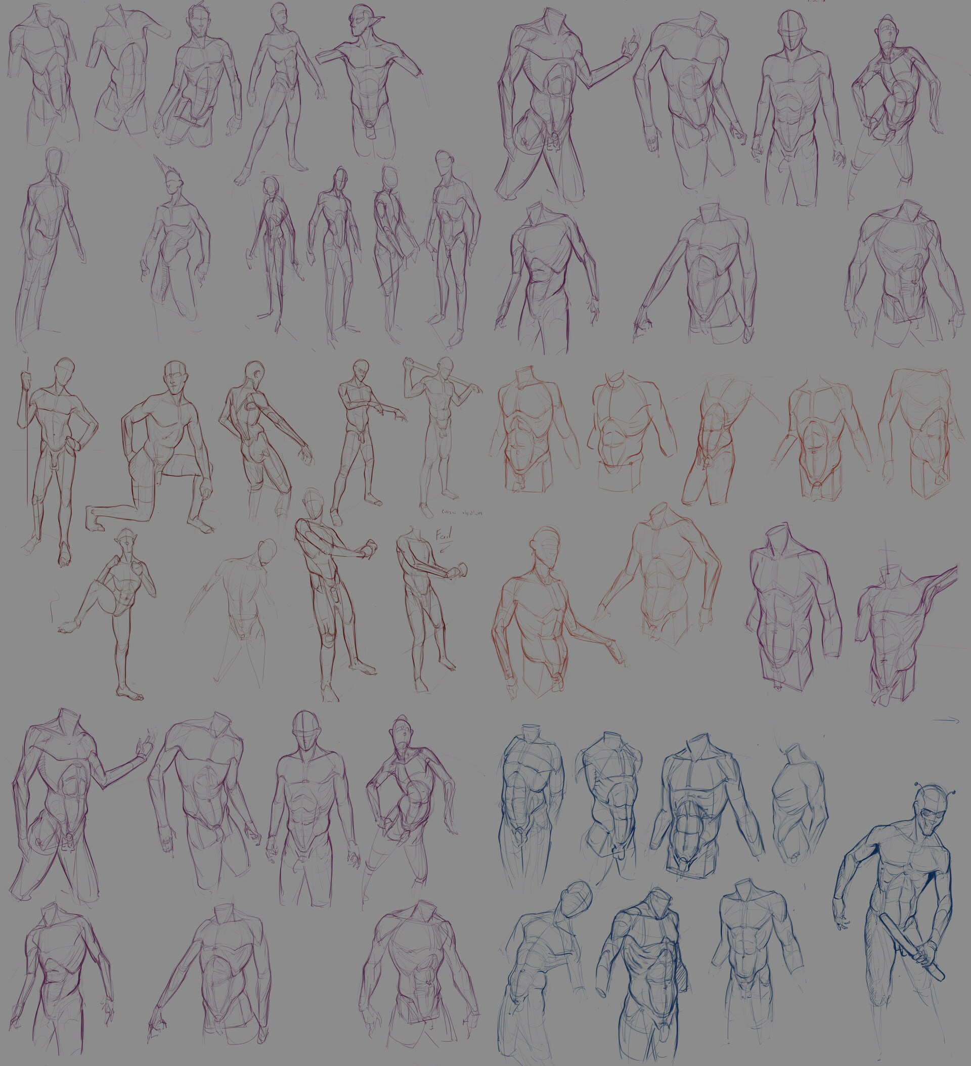 human figure reference sketch