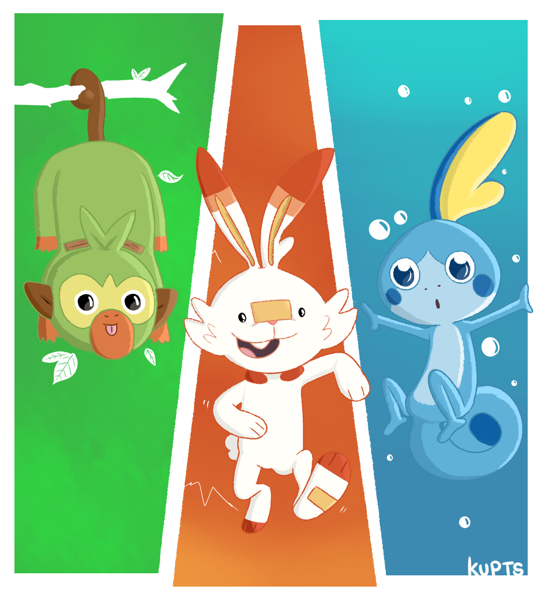 ArtStation - Galar Pokémon starters