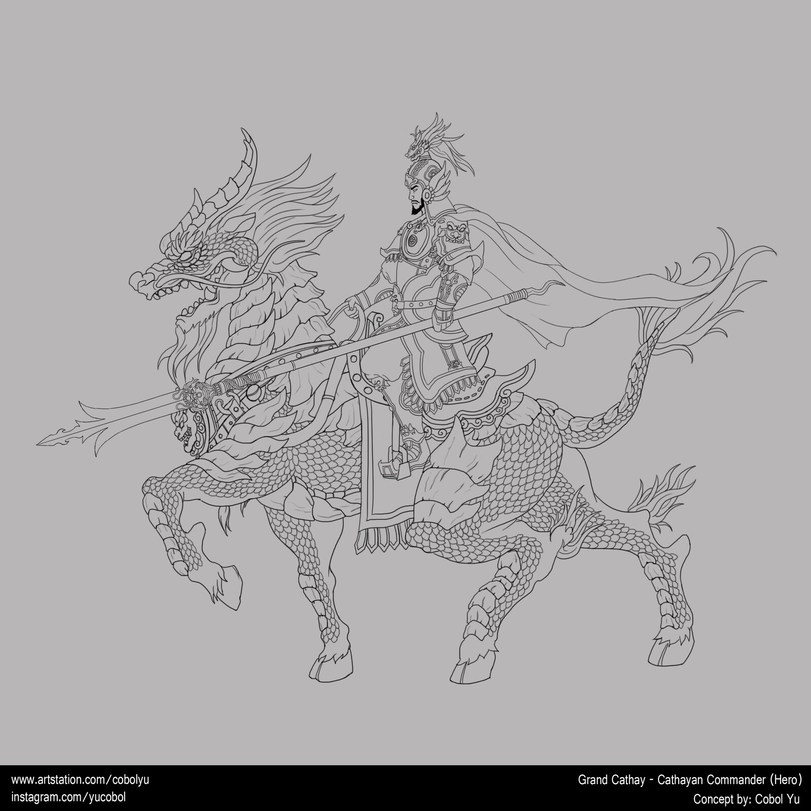 Cobol Yu - Warhammer Grand Cahtay concept art: Cathayan Commander