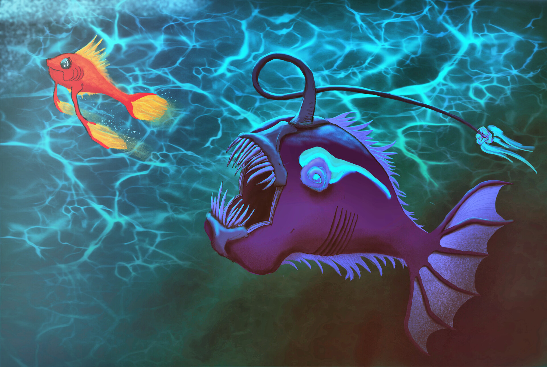 ArtStation - Big fish, little fish, swimming the water...