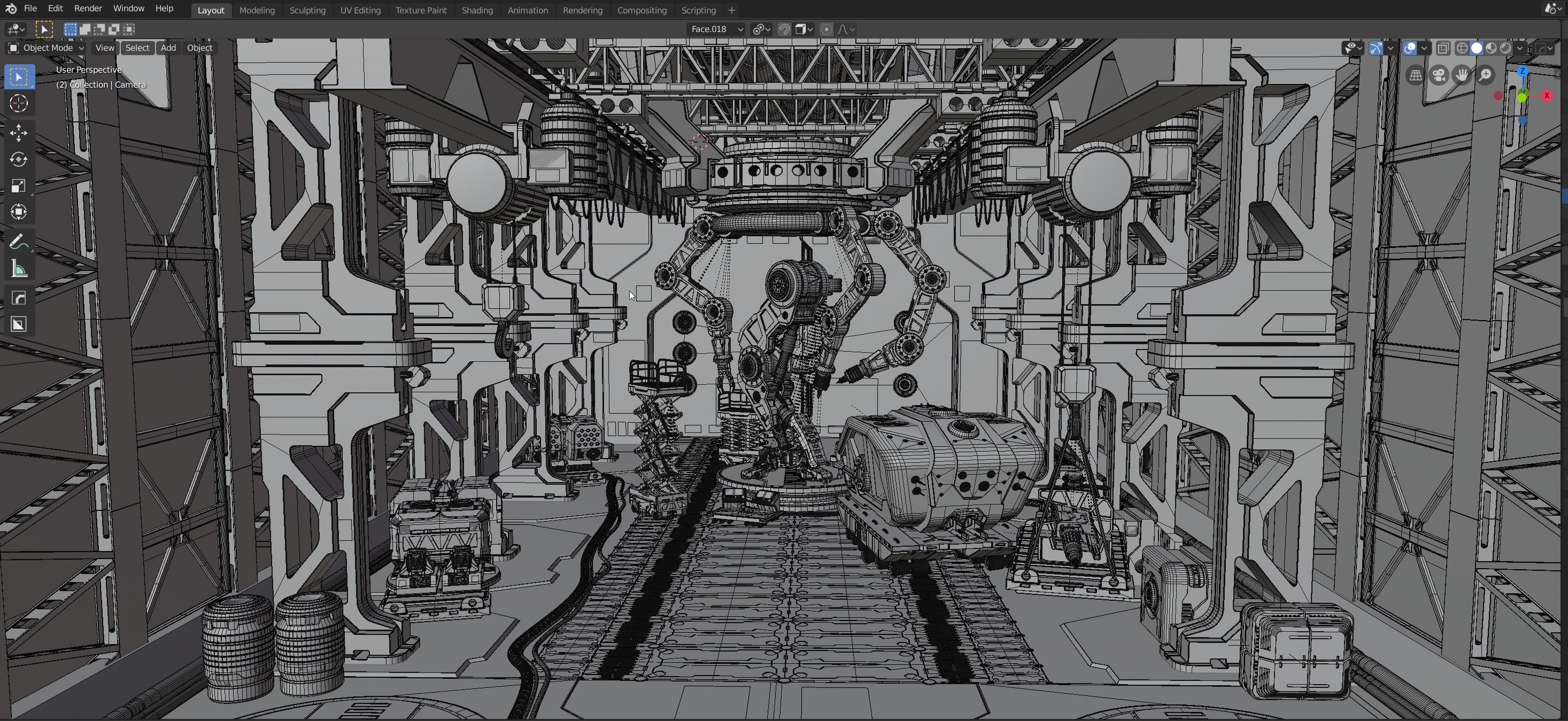 Ponte Ryuurui - NTR war mech engineering bay / concept art