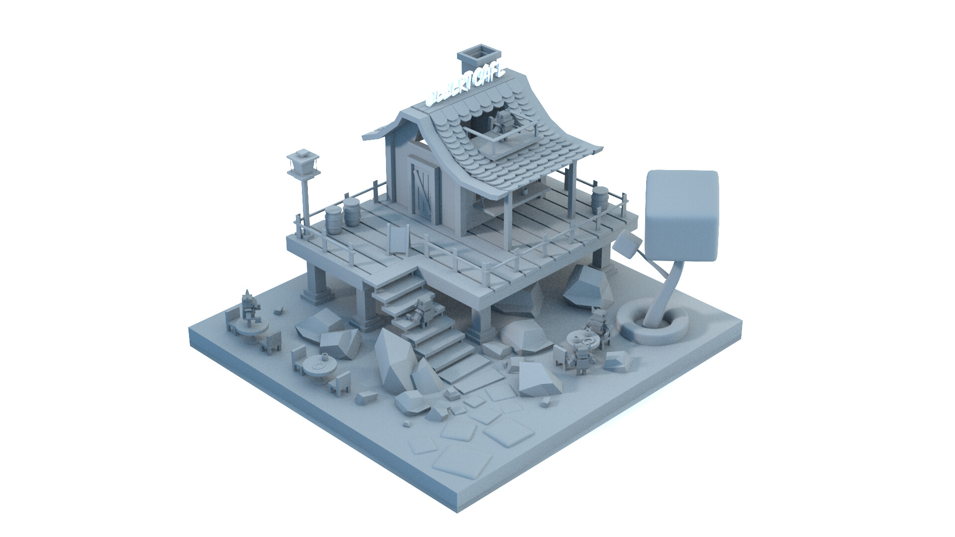 ArtStation - 3D Modelling Isometric House