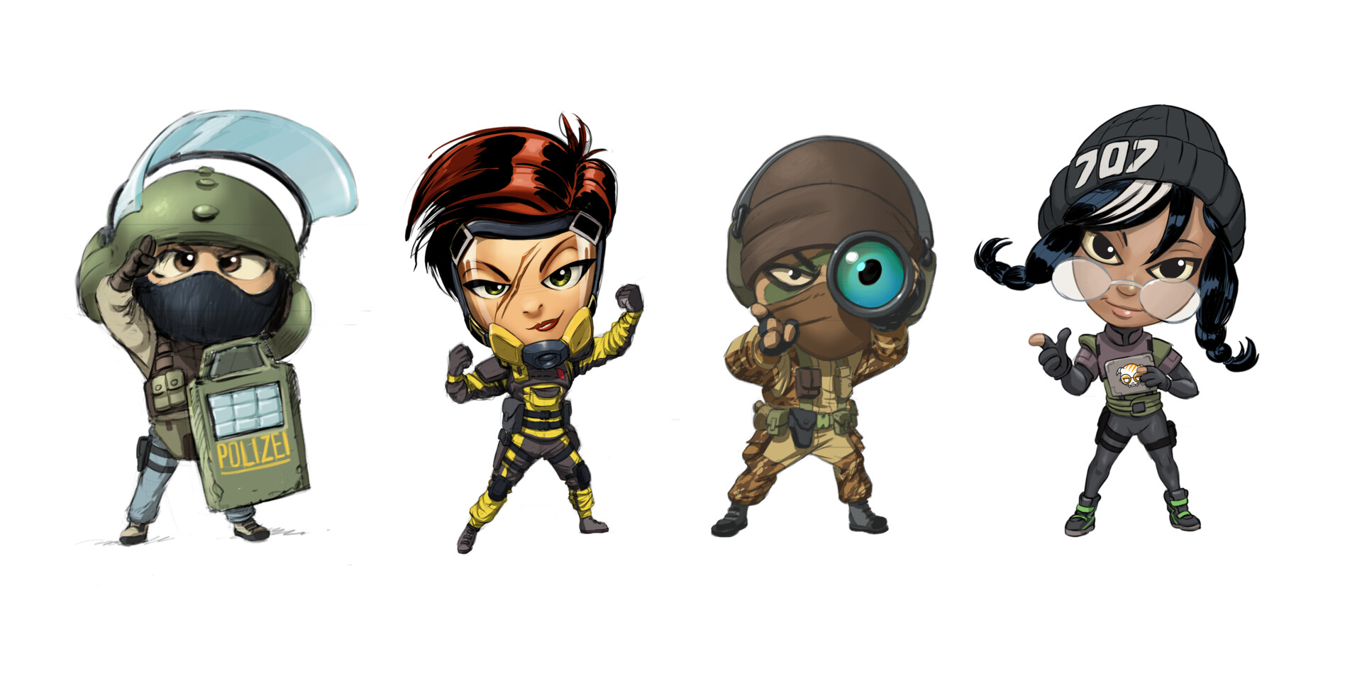 olivier nicolas-ONICO - Rainbow six chibis figurines