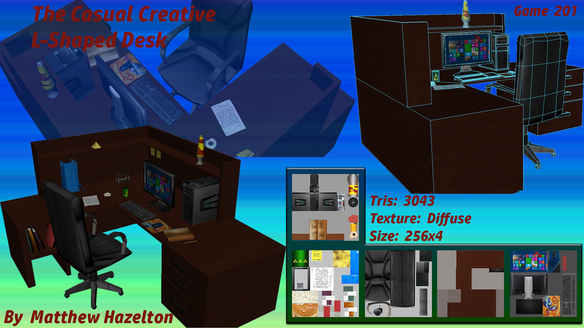 ArtStation - Low Poly Computer Desk Scene