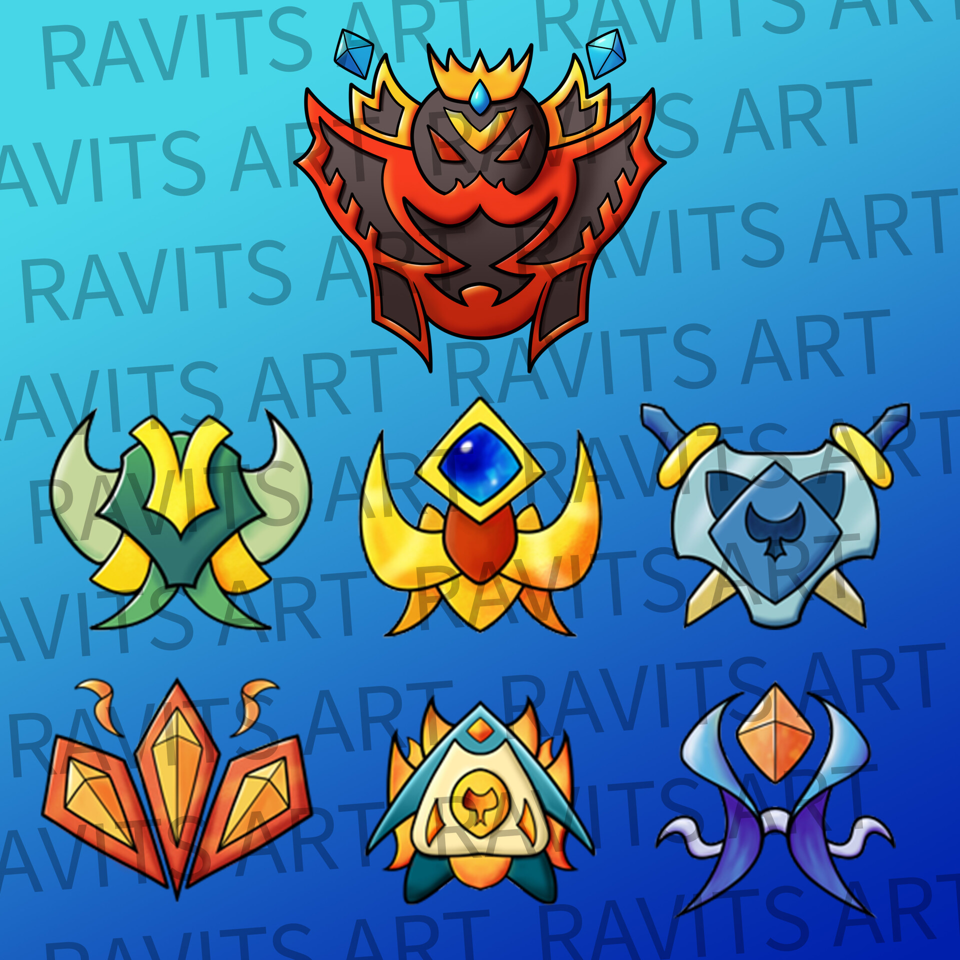 ArtStation - Symmetric Rank Icon Set
