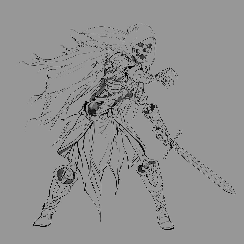 Bone and Brush Studios - Line art Character and Monster Sketches