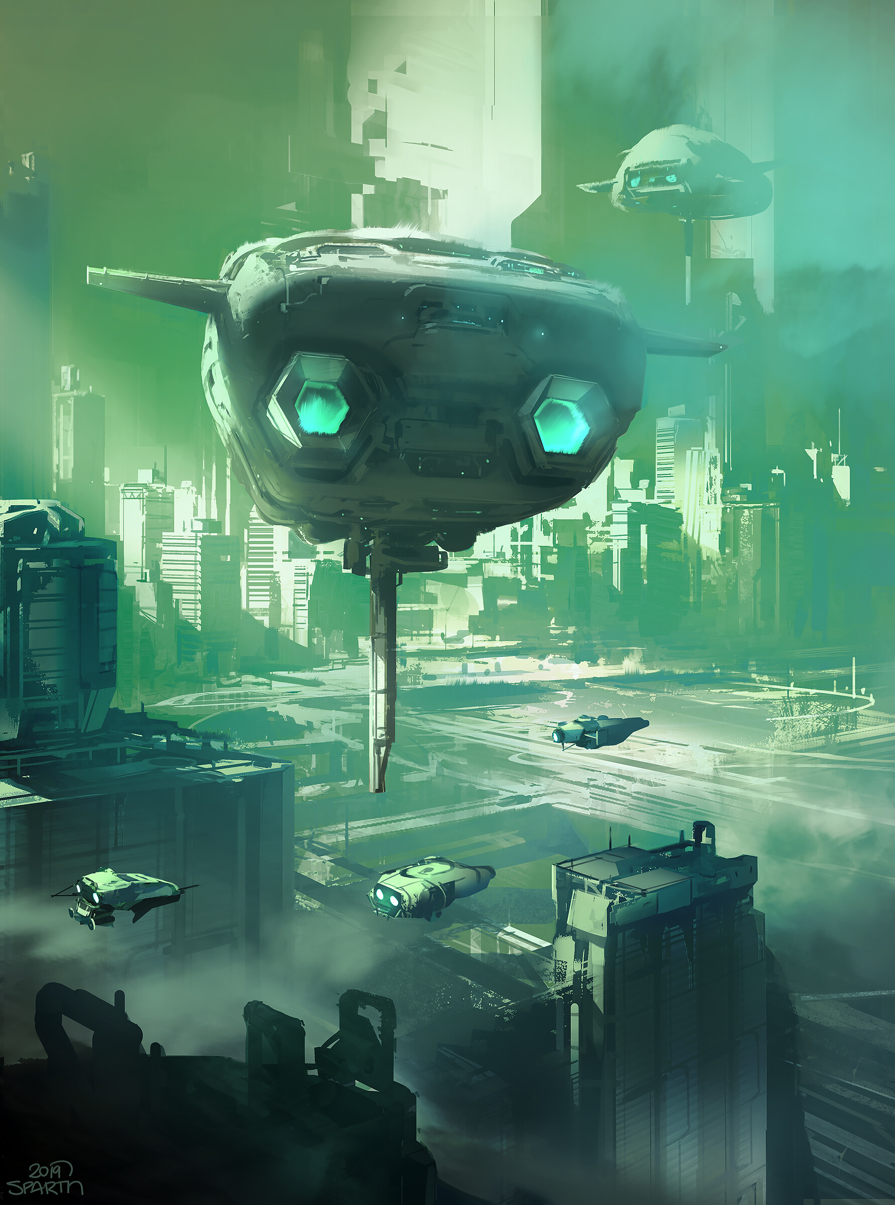 sparth - green city spaceship
