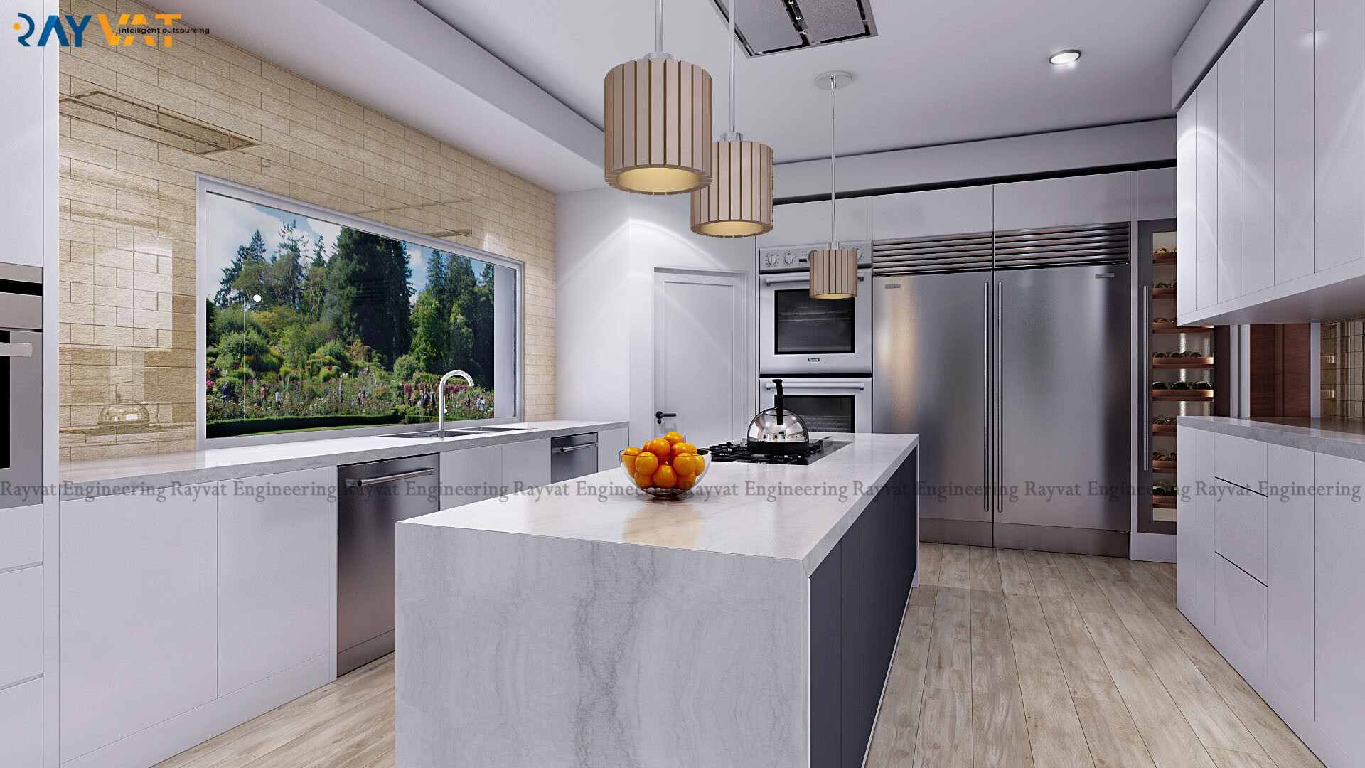 ArtStation - Modern kitchen interior 3D Rendering Services