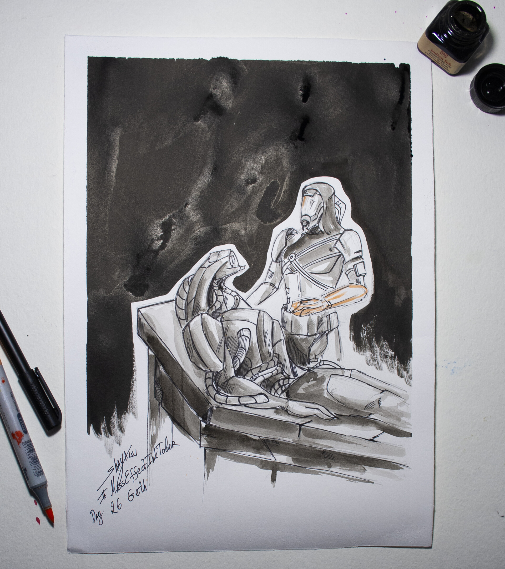 ArtStation - Mass Effect InkTober Day 26 - Geth