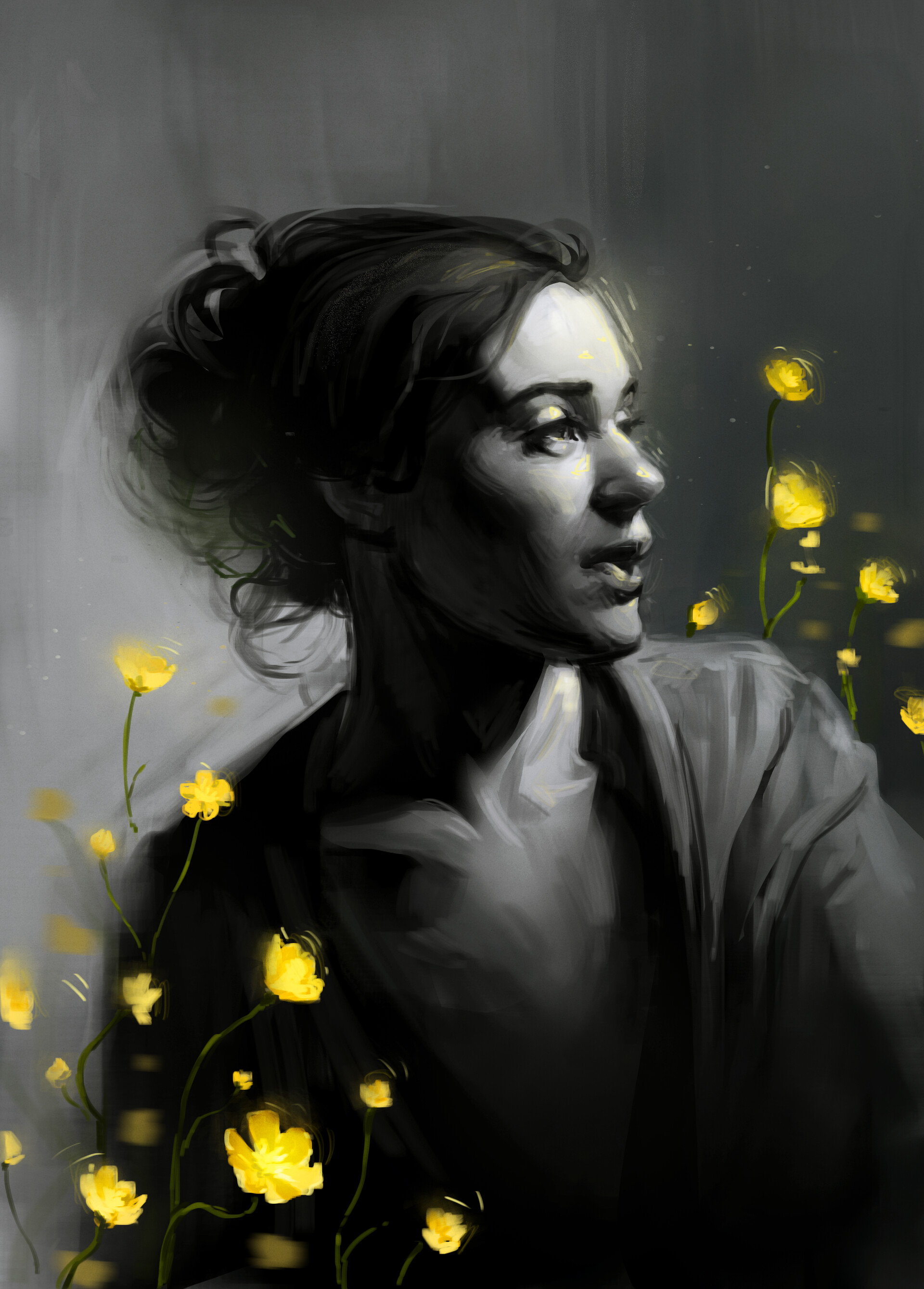 ArtStation - "BW + yellow" /with timelapse/