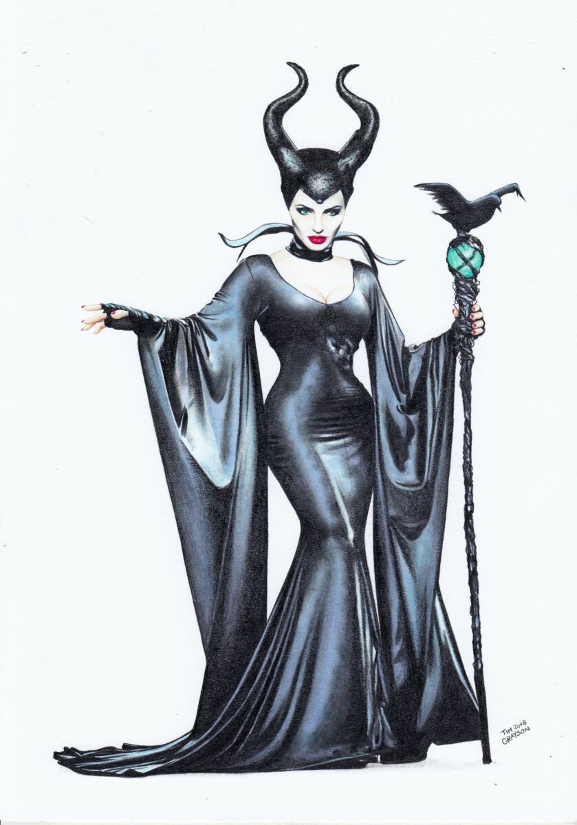 how to draw maleficent full body