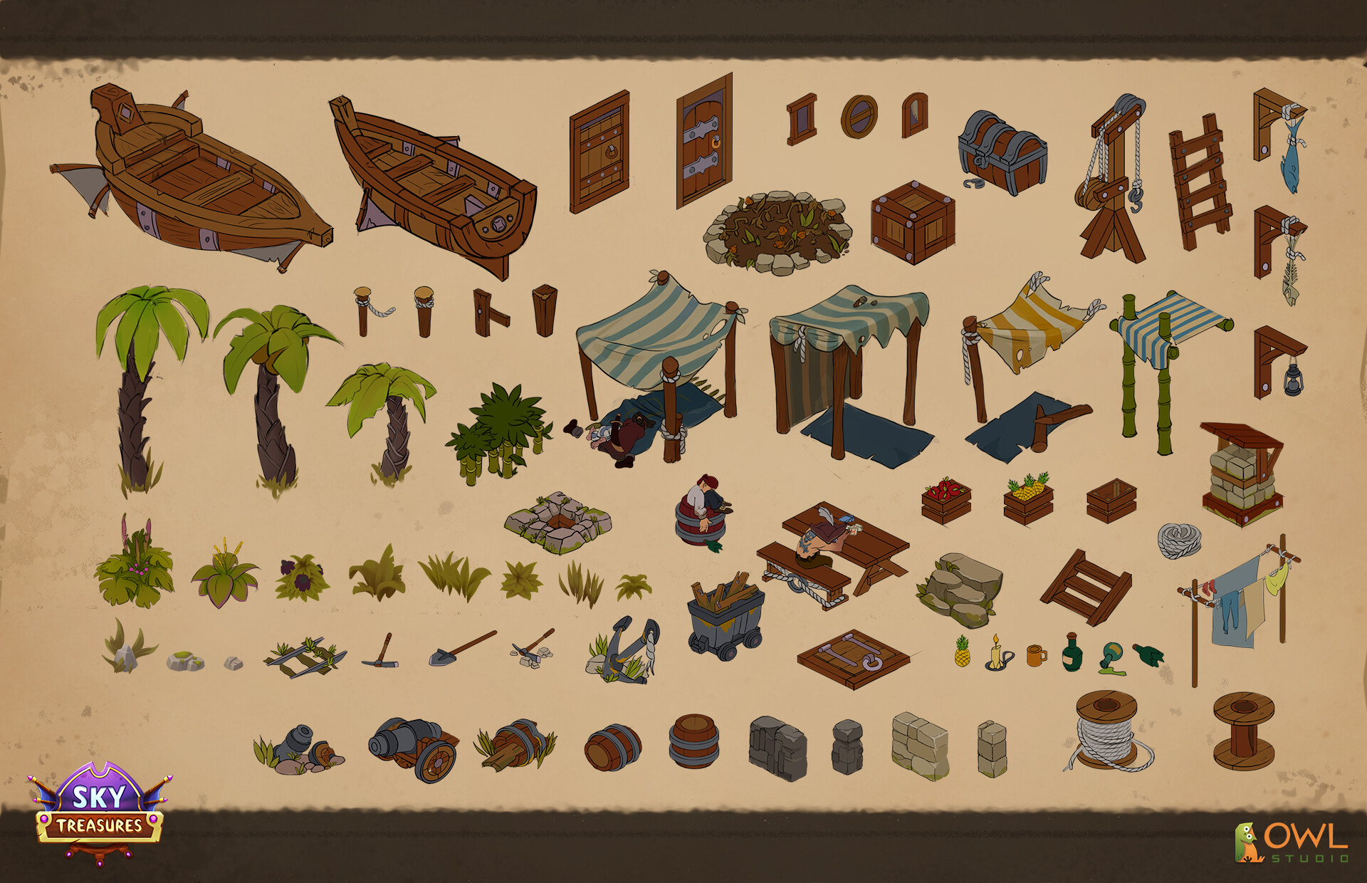 OWL Studio - Sky Treasures - Cartoon Tiles & Props