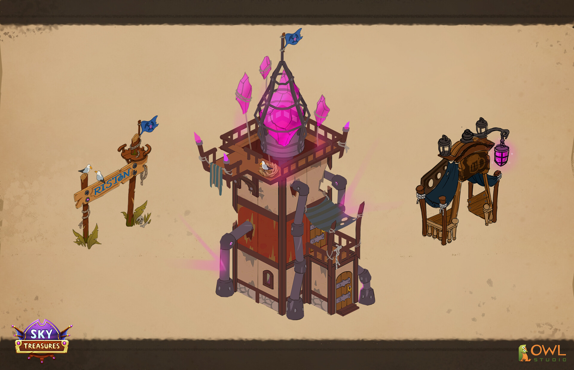 OWL Studio - Sky Treasures - Cartoon Tiles & Props