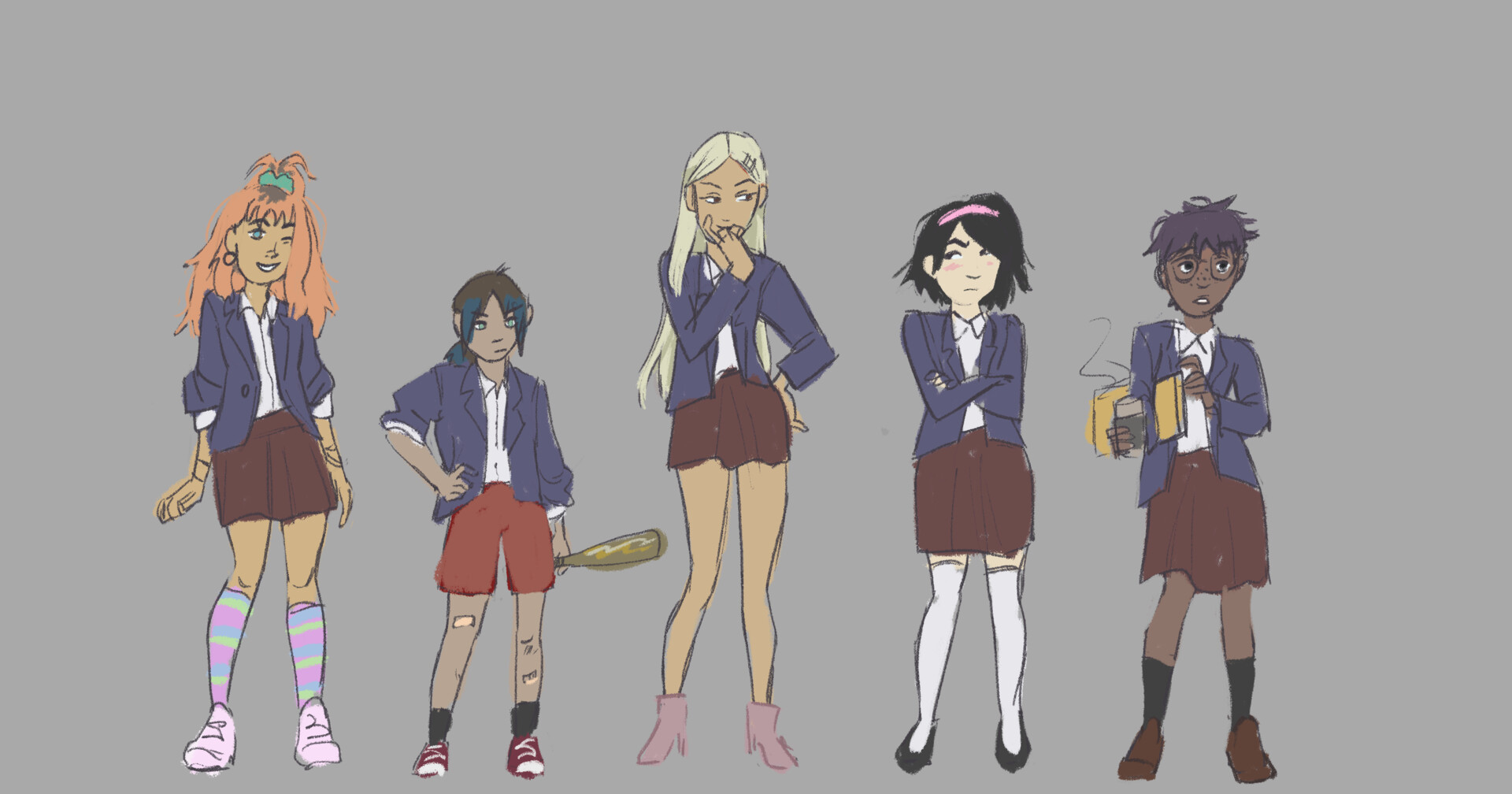 ArtStation - School gurls!!