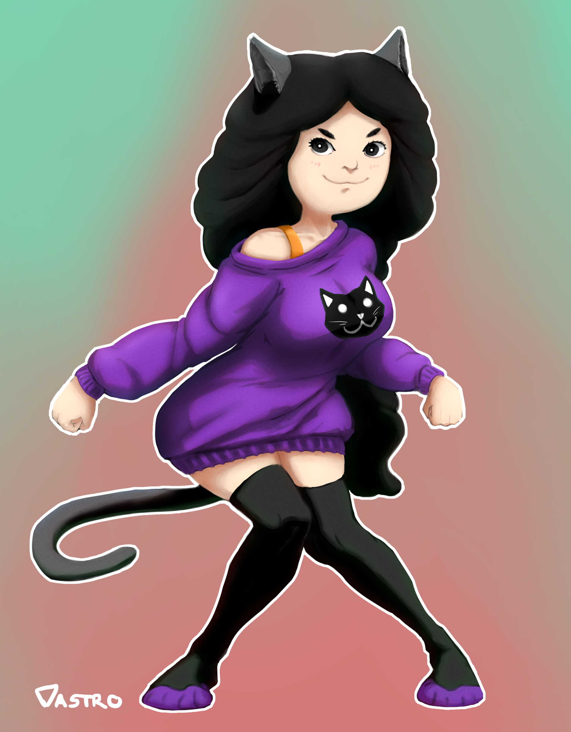 ArtStation - Girl Cat