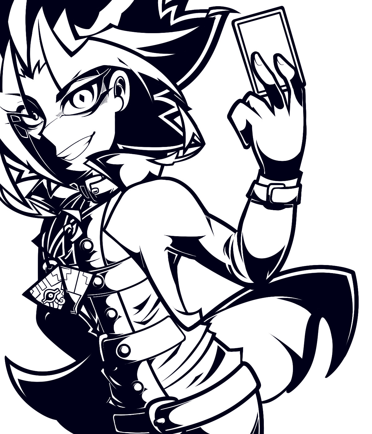 yami yugi coloring page