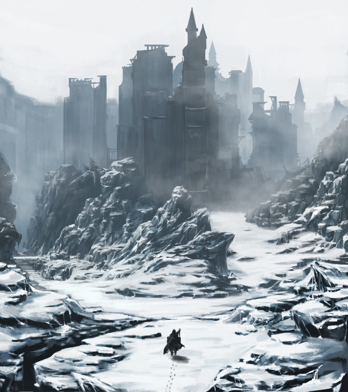 ArtStation - Ice wall (mood painting)