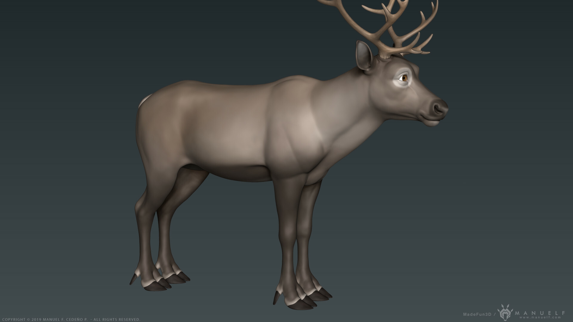 Manuel F. Cedeño - Stylized Cartoon Reindeer