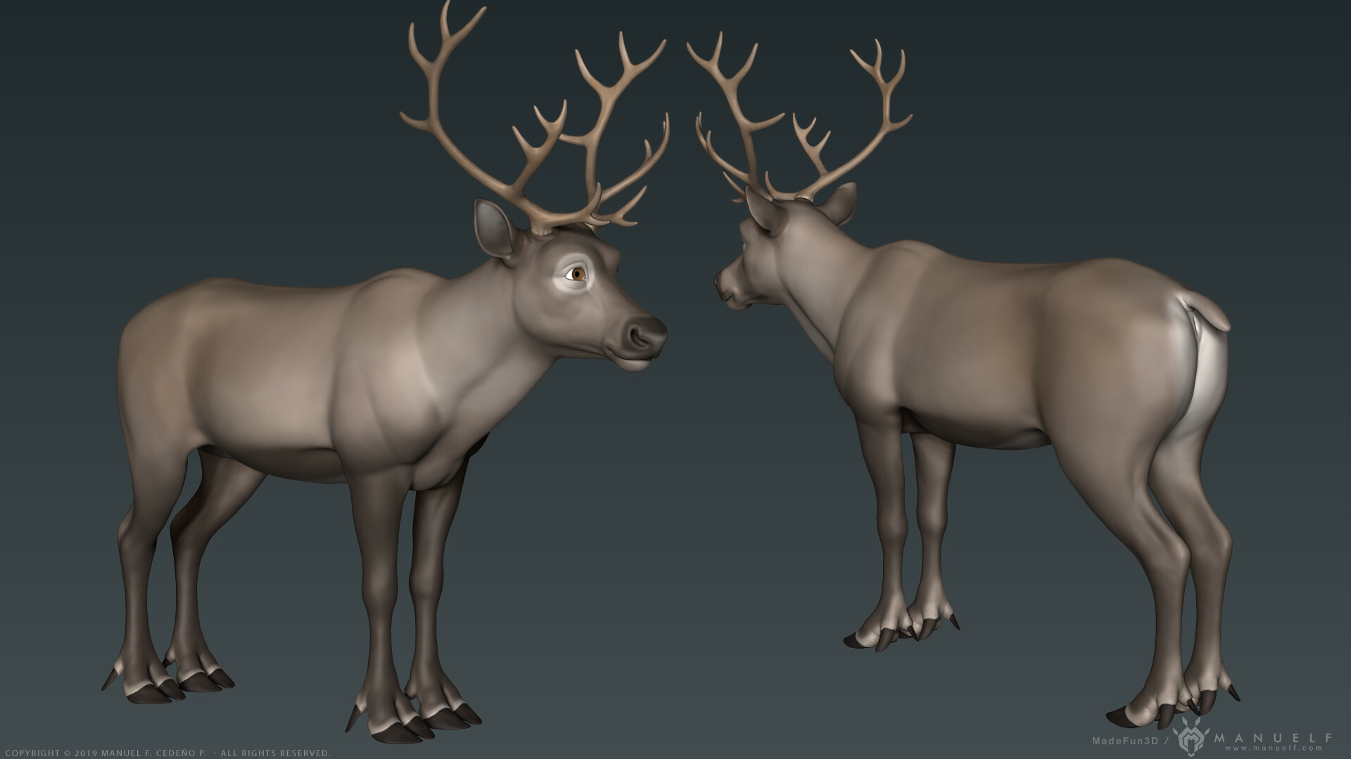 Manuel F. Cedeño - Stylized Cartoon Reindeer