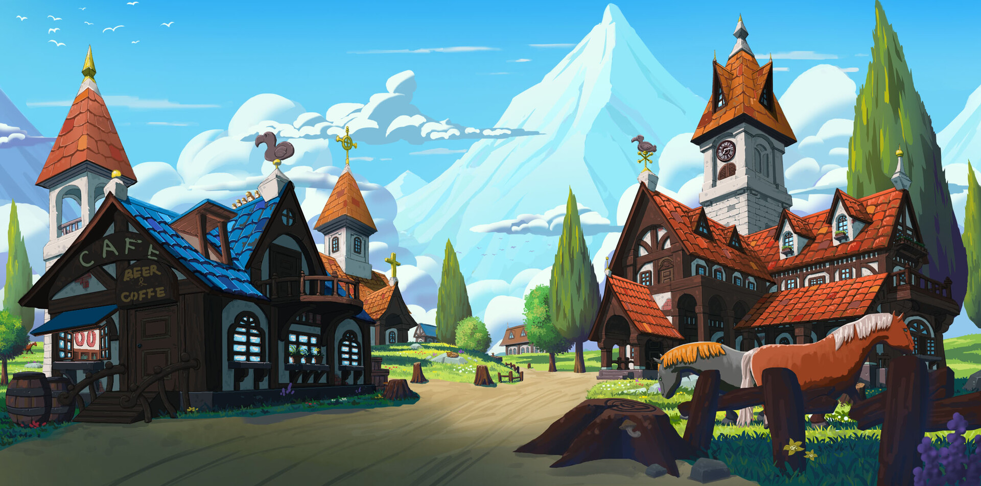 ArtStation - Peaceful small town