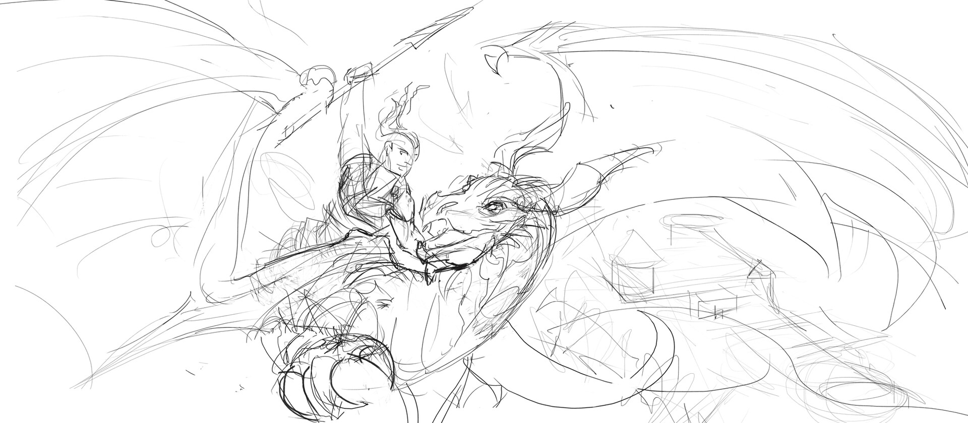 how to draw a dragon rider
