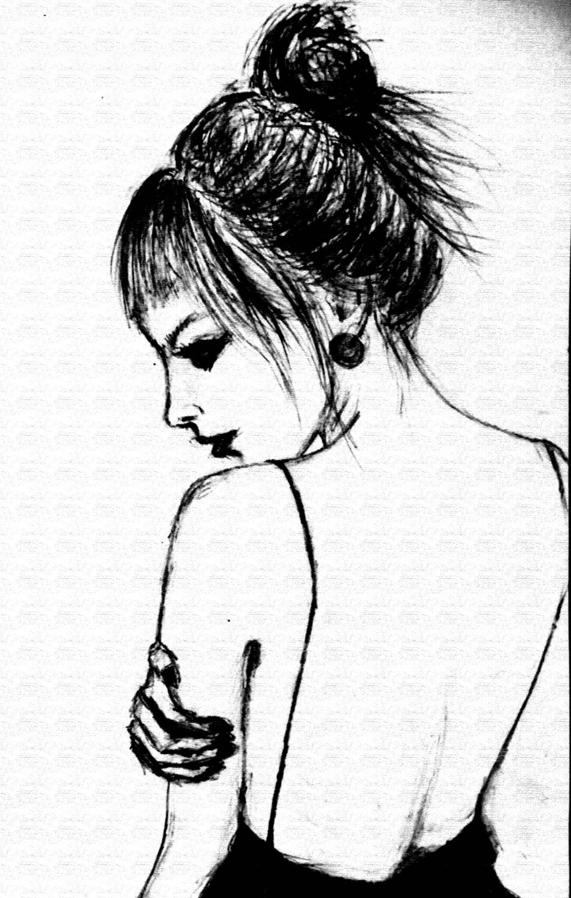 how to draw a girl behind