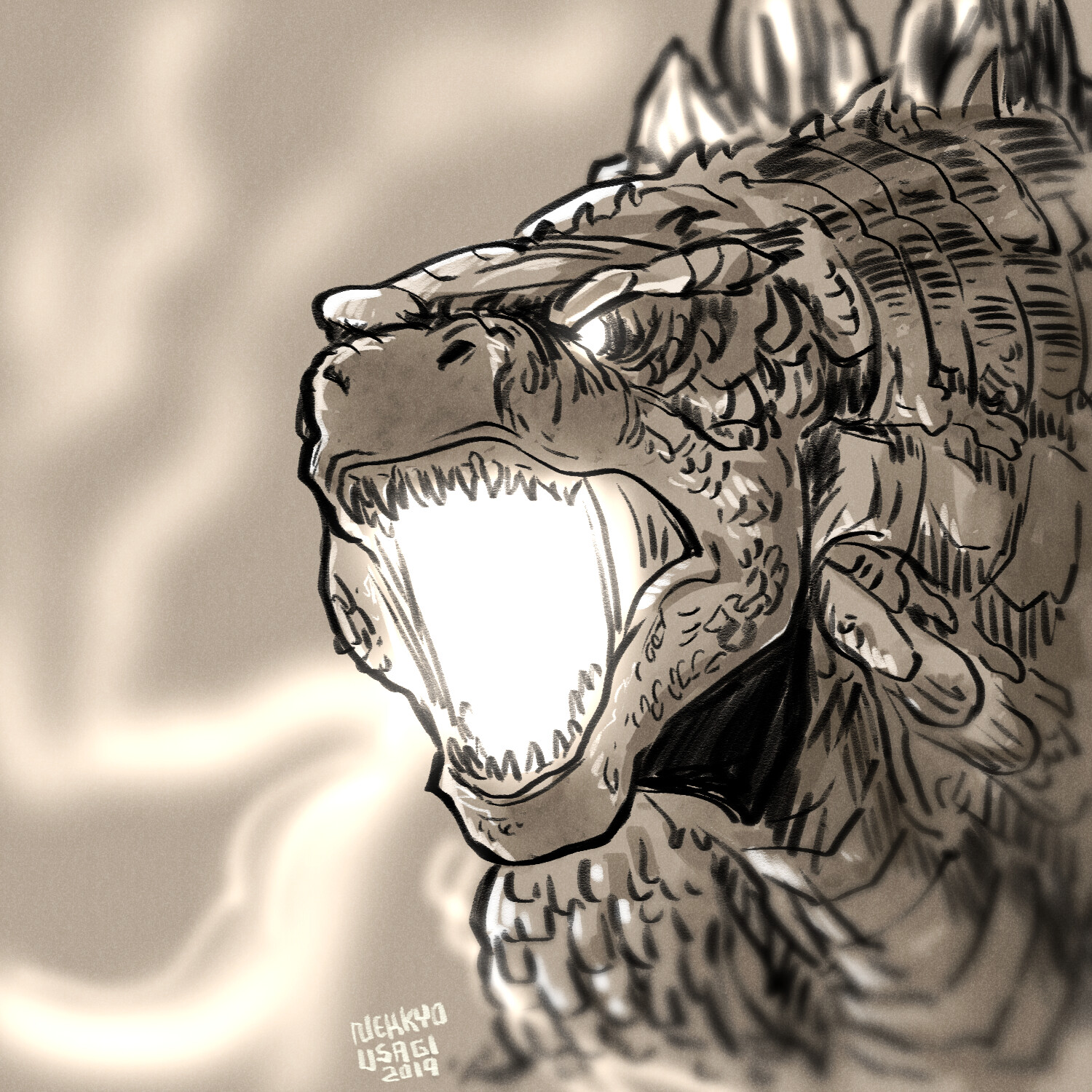 Nekkyo Usagi - Godzilla Sketches