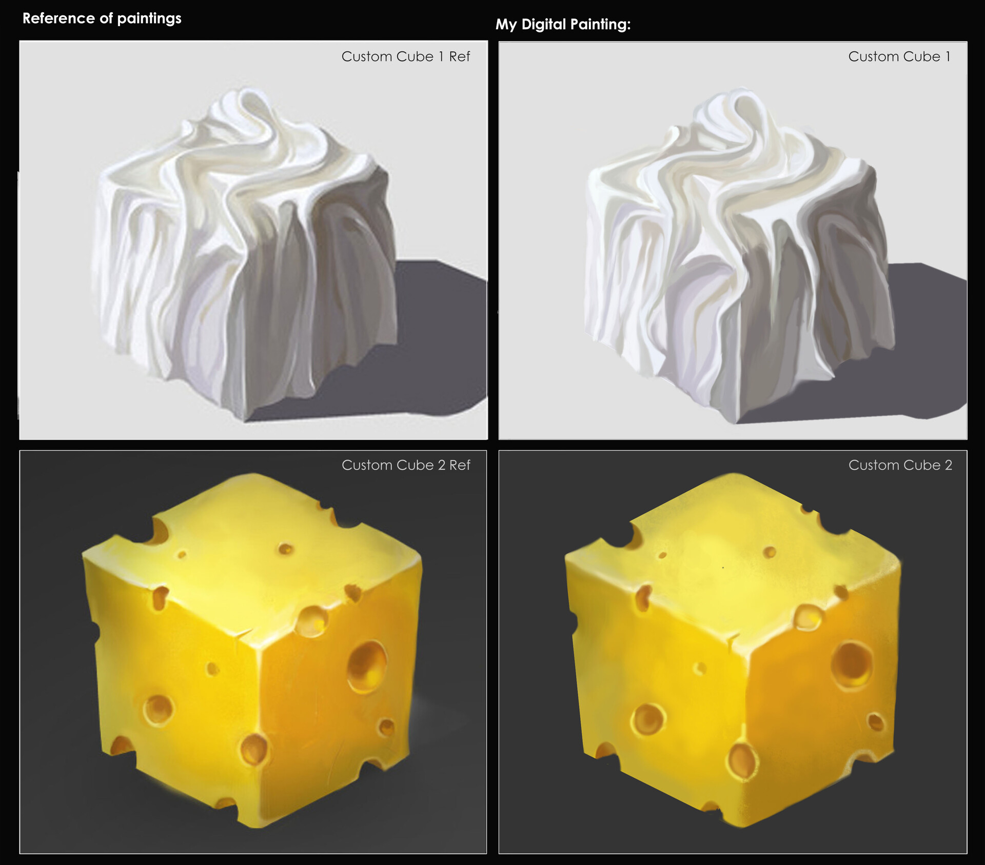 ArtStation - Digital Painting (Material cubes study: Assignment 1C)