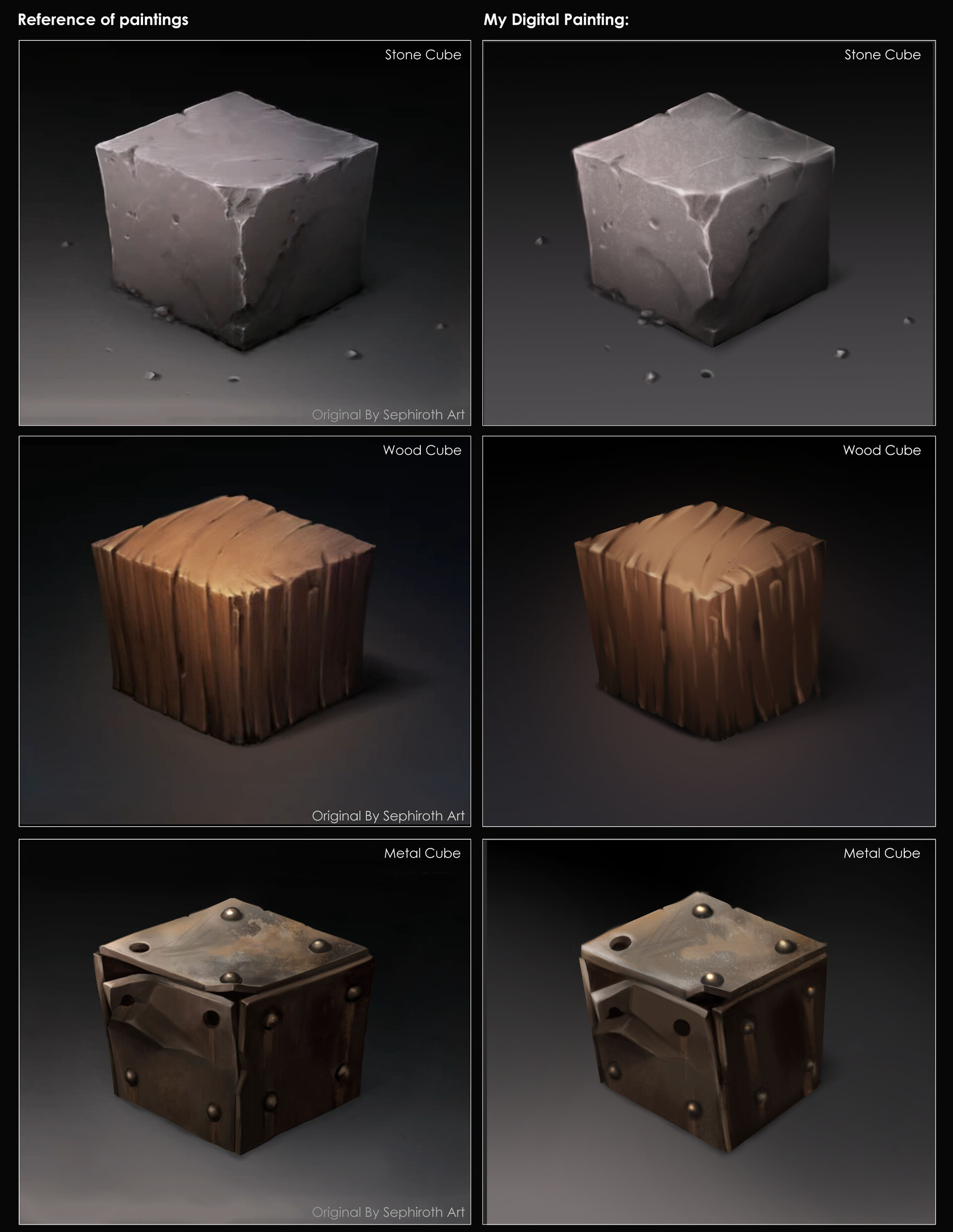 ArtStation - Digital Painting Material Cubes Study