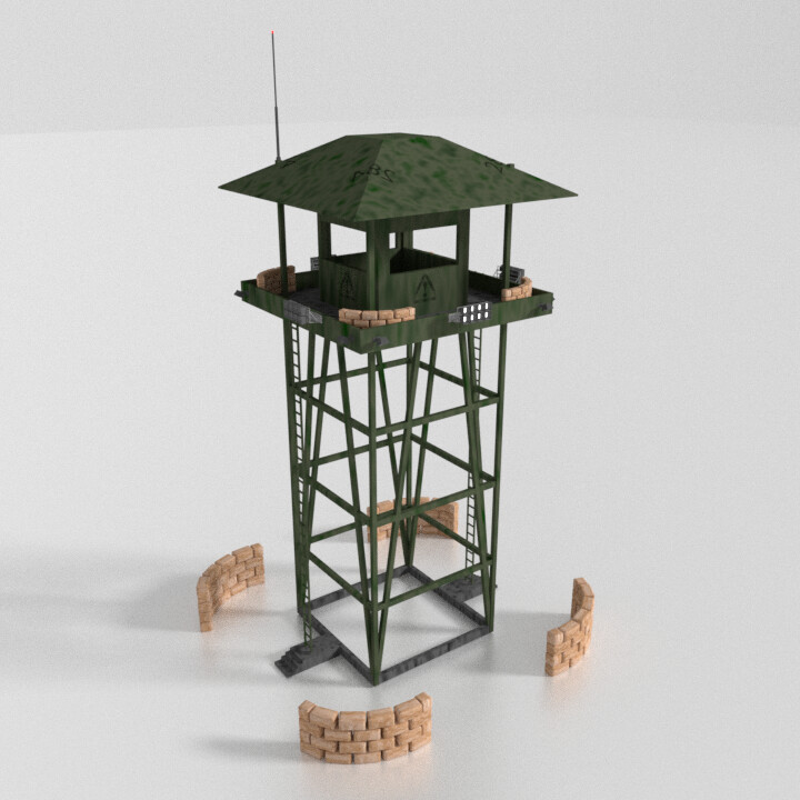 özcan ÖZALTIN - https://grabcad.com/library/mlitary-tower-askeri-kule-1